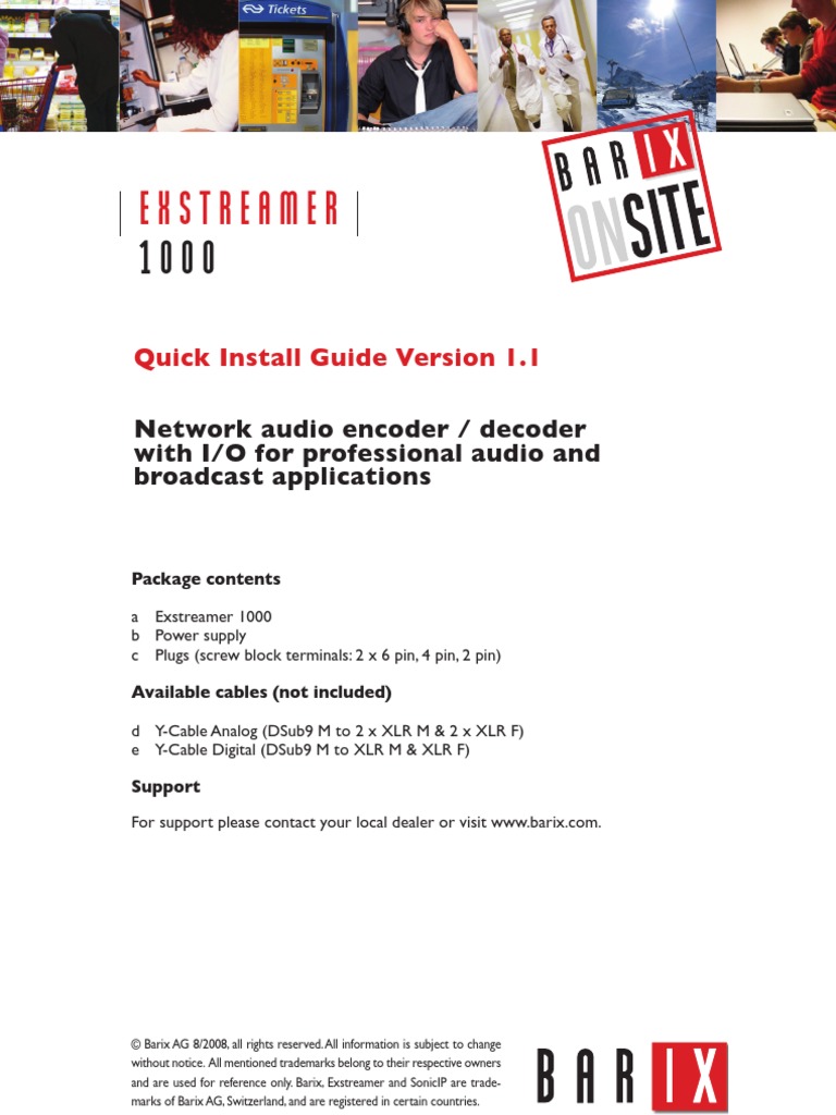 Ex Streamer 1000 Quick Install Guide v11 | PDF | Electrical Connector | Ip Address