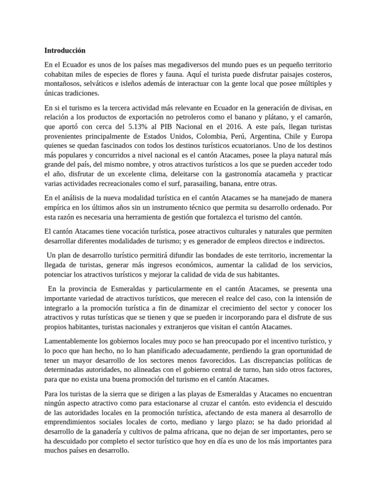 PROYECTO TURISMO | PDF | Turismo | Ecuador PROYECTO TURISMO | PDF | Turismo | Ecuador