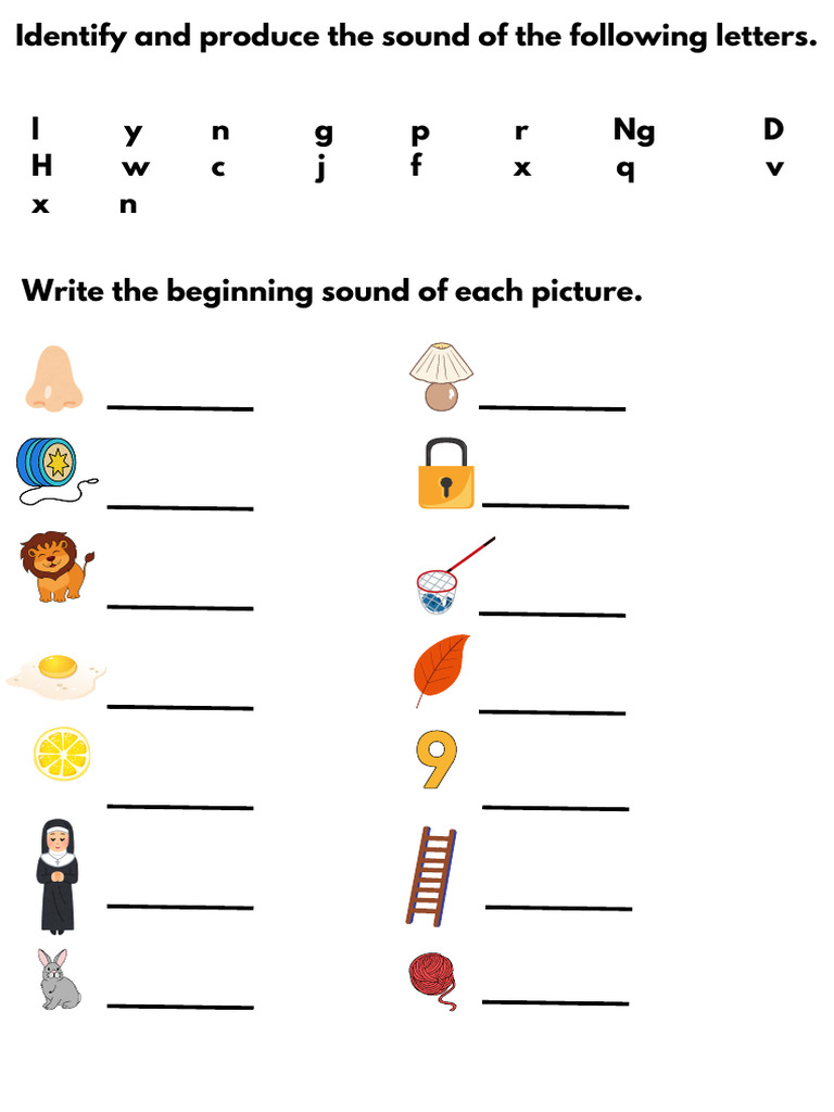 Identify and Produce The Sound of The Following Letters. | PDF
