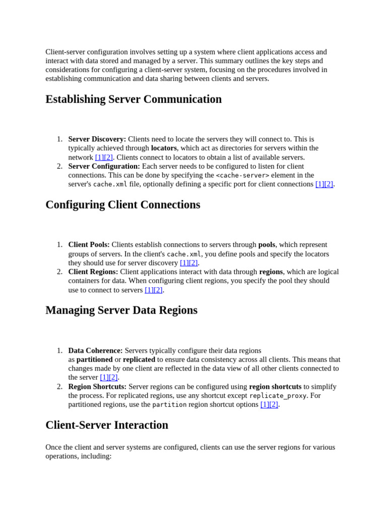 Client-Server Configuration Summary | PDF | Client–Server Model ...