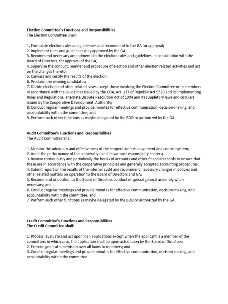 Committee functions | PDF | Mediation | Committee