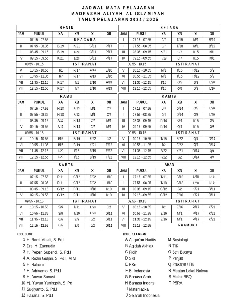 Jadwal Simpatika 2024 | PDF