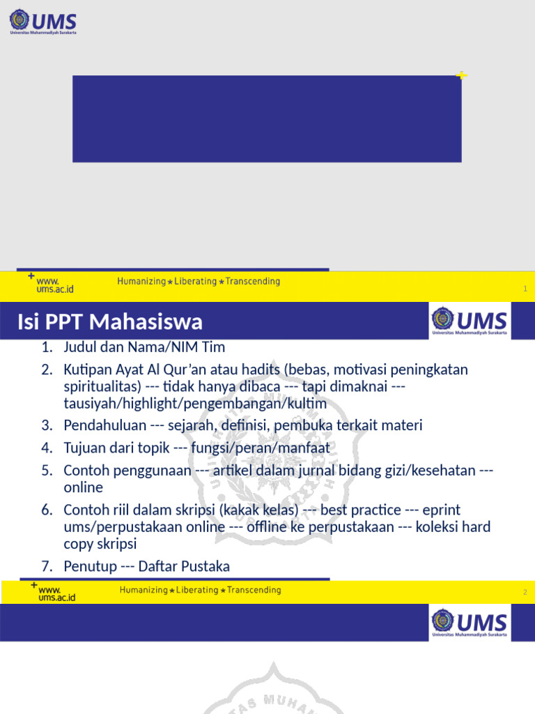 Contoh PPT dan Skripsi UMS | PDF