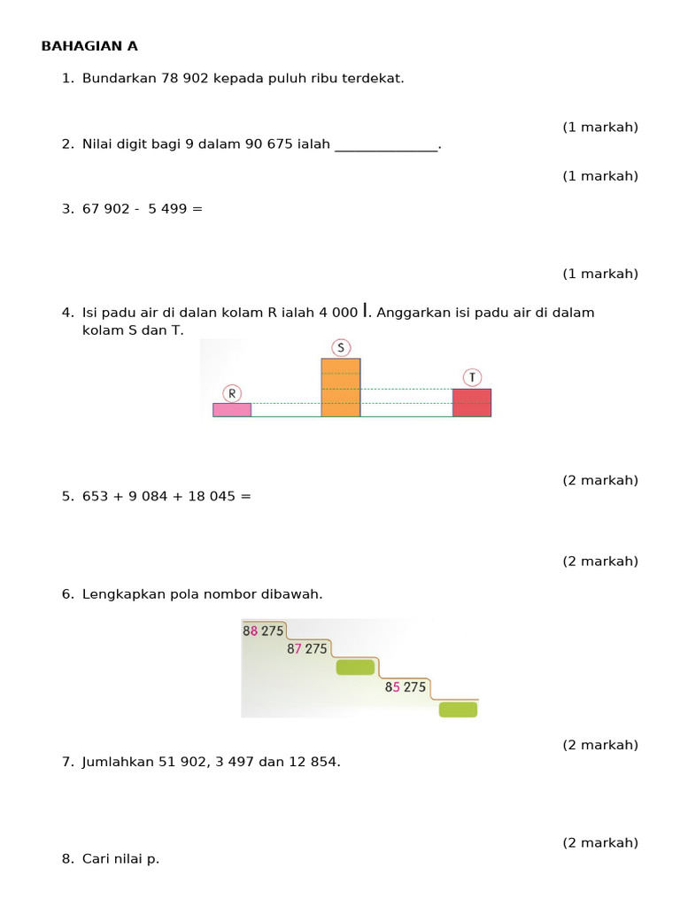 Soalan Upsa Mat T4 2024 | PDF