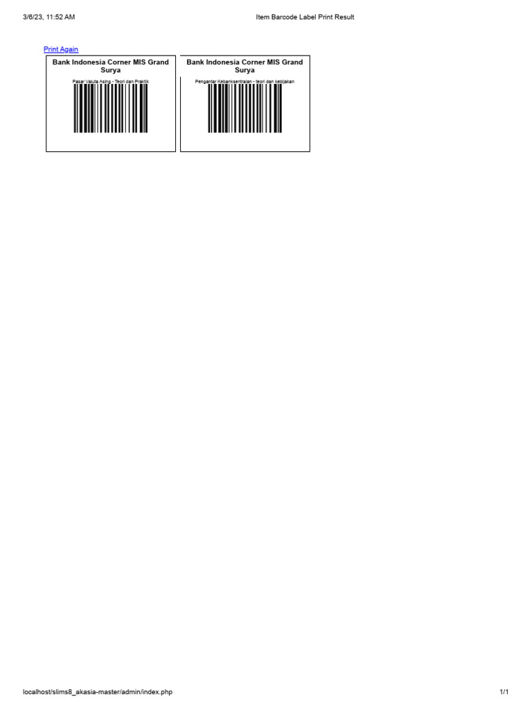 Label 2 Barcode Buku BI | PDF