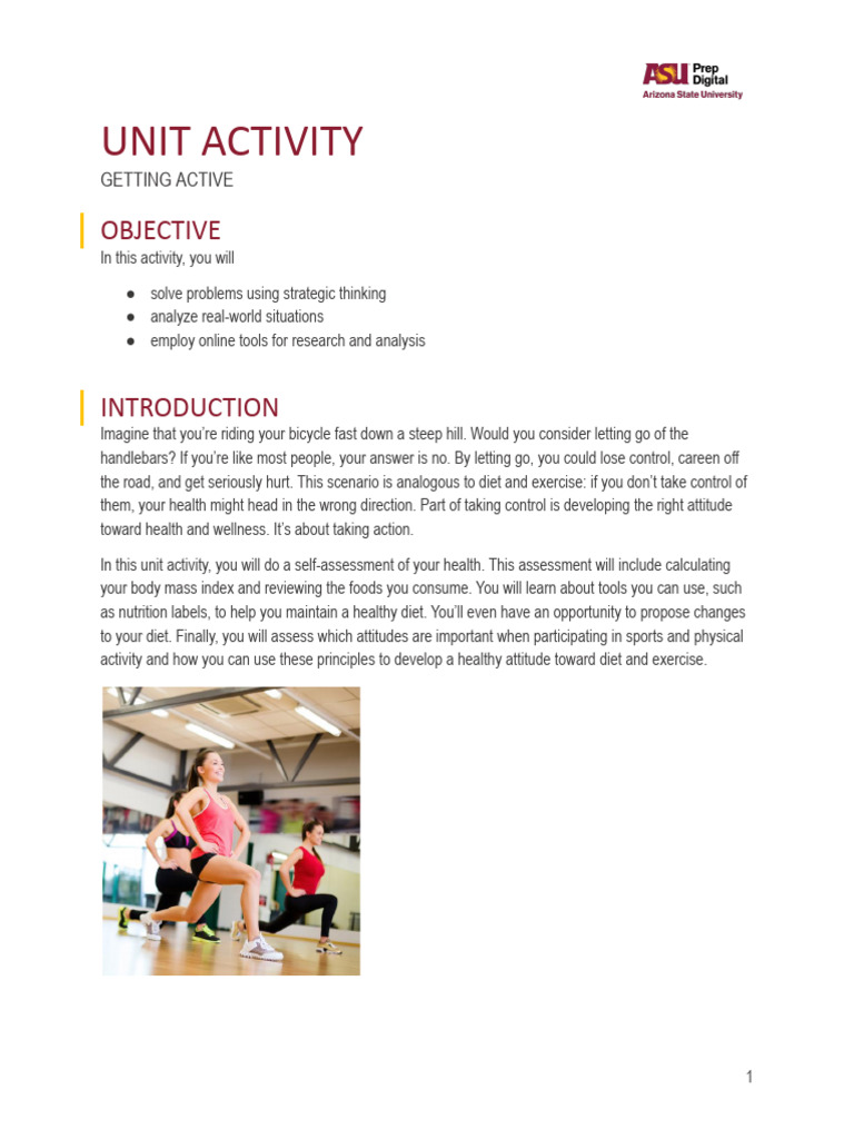 Zayd - PE - U1 - Unit Activity Getting Active | PDF | Body Mass Index ...