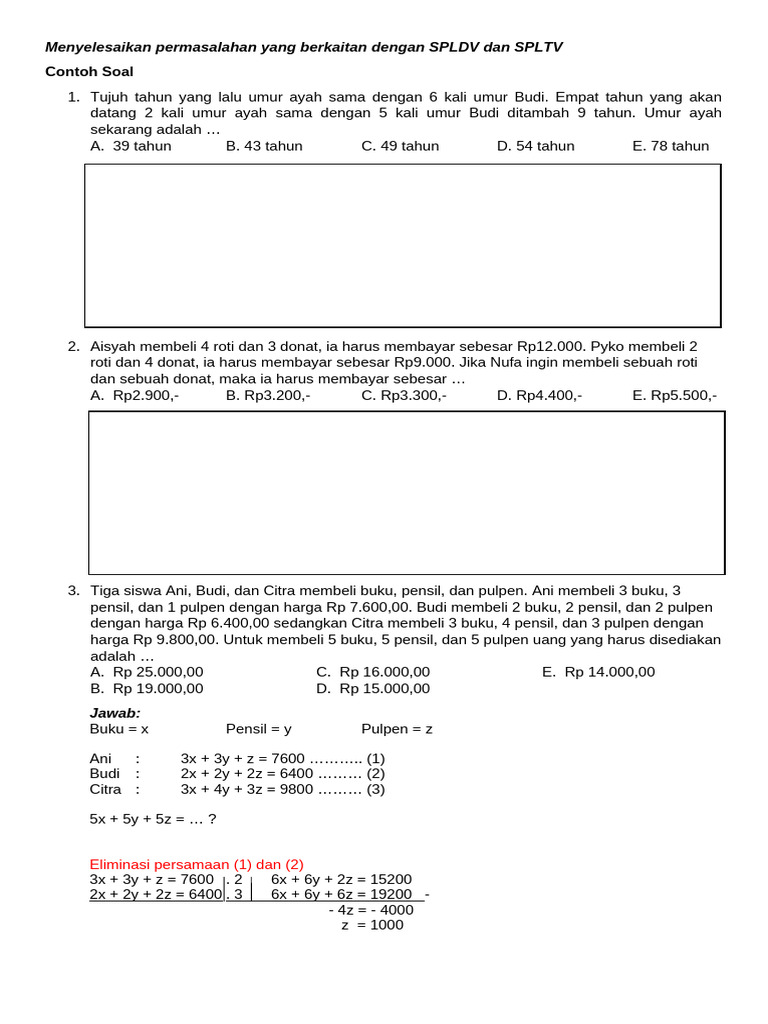 Modul Pembelajaran Persamaan Dan Pertidaksamaan Linear | PDF