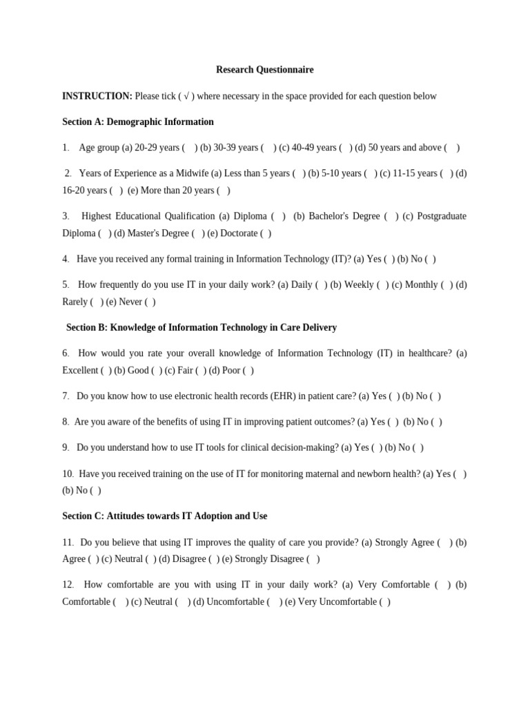Questionnaires | PDF | Health Care | Electronic Health Record