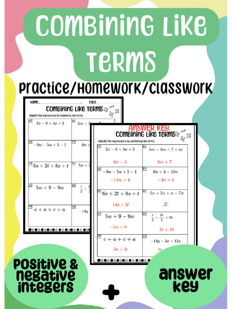 Combining Like Terms | PDF