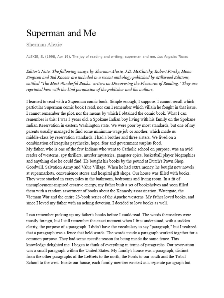 Superman and Me | PDF | Superman