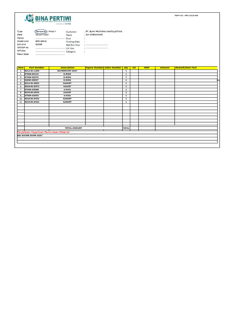 PM Egs 630-6 PT - BPK Waterpump | PDF