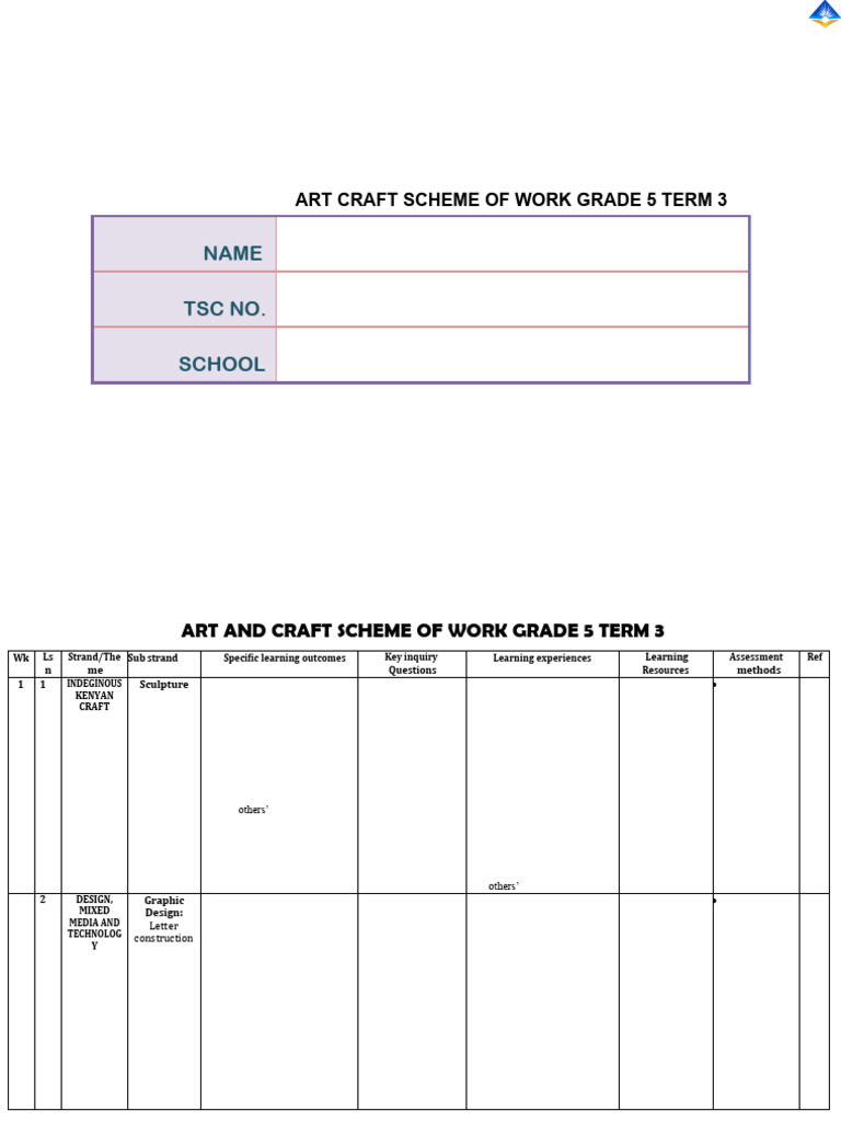 Grade 5 Art Craft Scheme Term 3 | PDF | Puppets | 3 D Computer Graphics