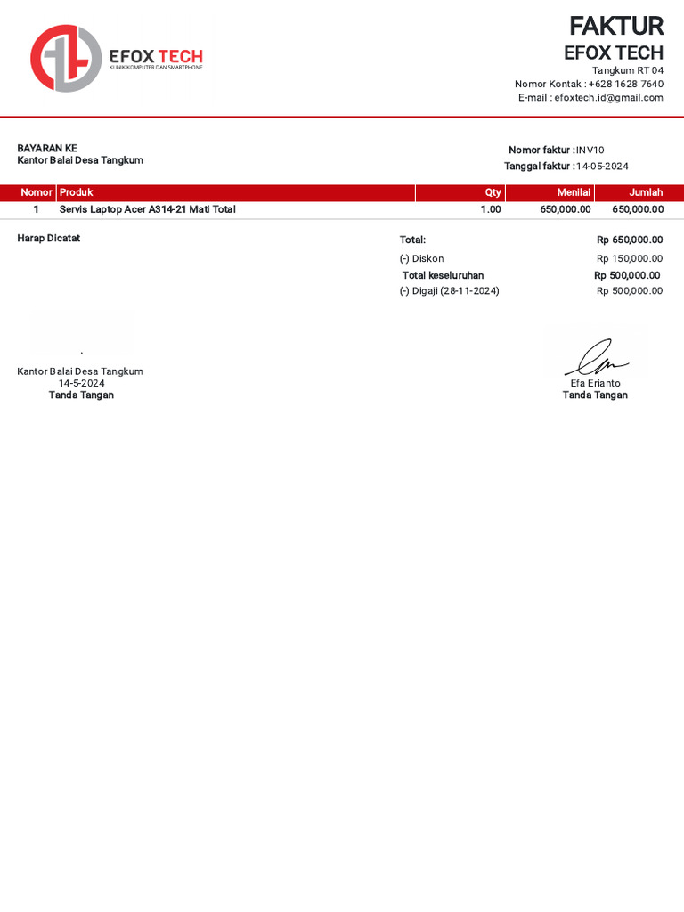 INvoice katrid | PDF