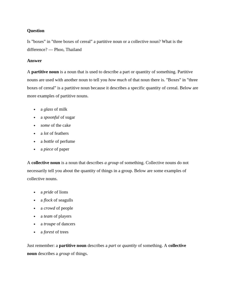 Partitive | PDF