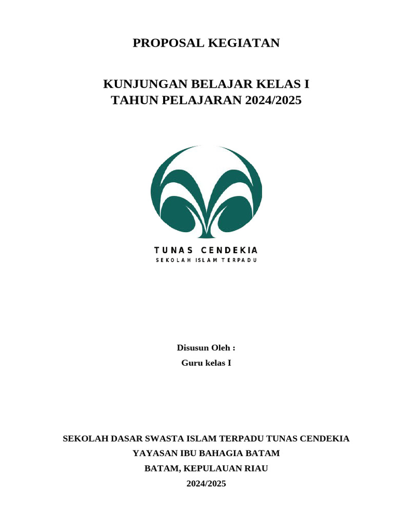 Proposal Kunjungan Belajar BPBL | PDF