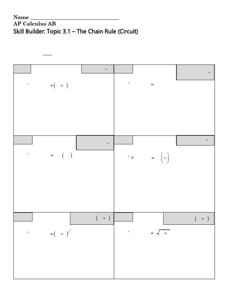 Topic 3.1 - Chain Rule Circuit | PDF | Algebra | Mathematical Concepts