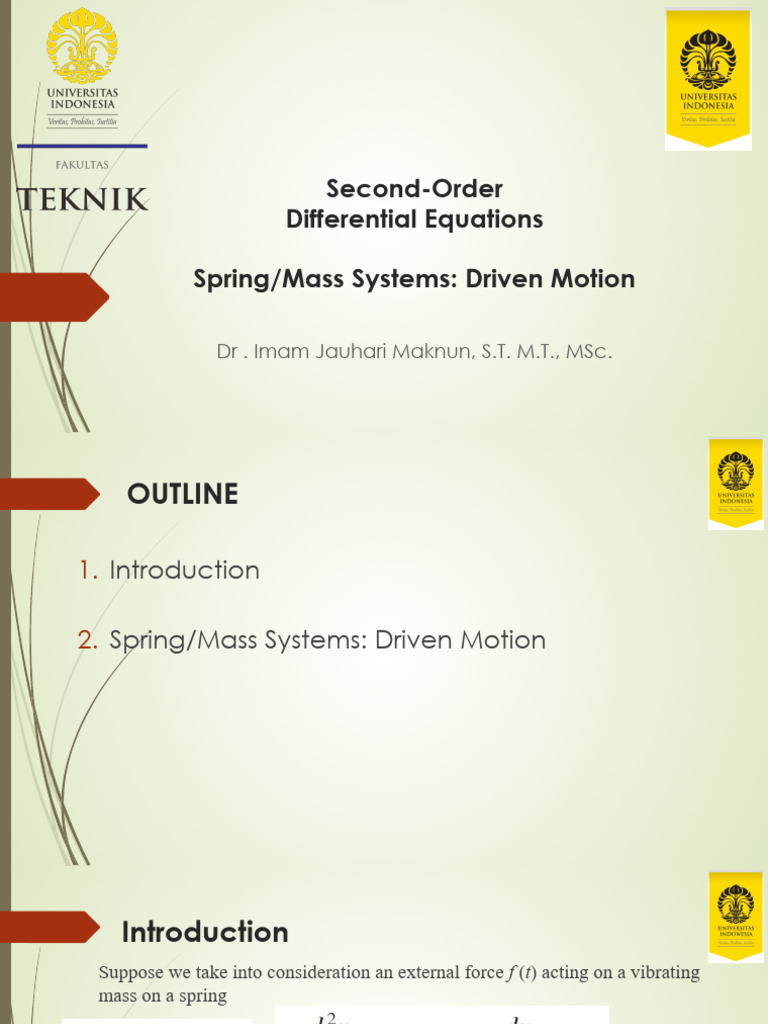 Aplikasi Second Order | PDF | Force | Mass