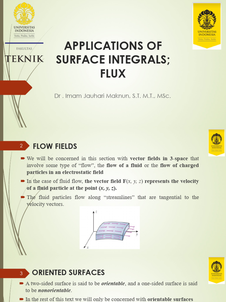 Applications of Surface Integrals; Flux | PDF | Flux | Integral