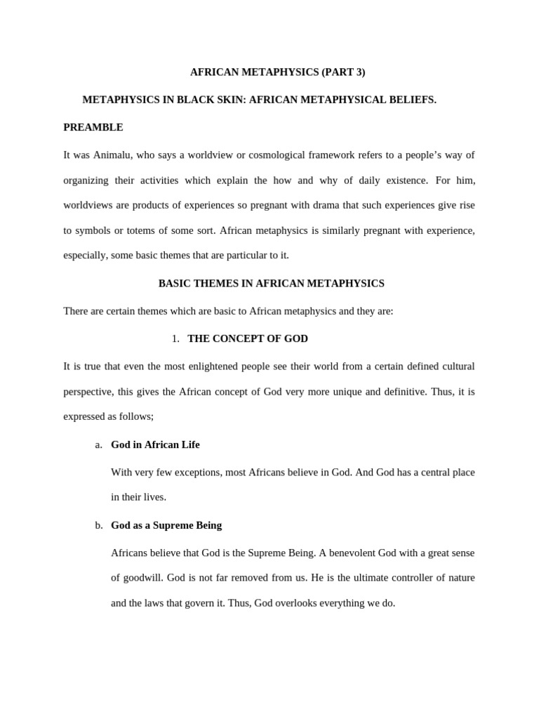 African Metaphysics (Part 3) | PDF | Witchcraft | God