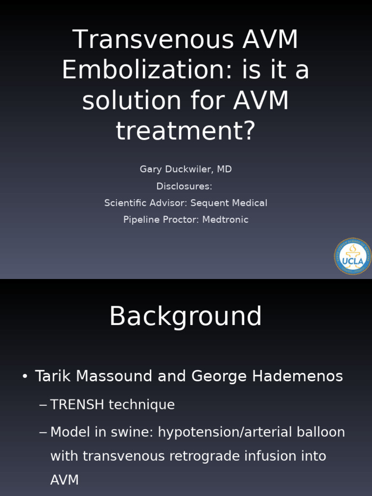 Transvenous AVM Embolization is it a solution for AVM treatment | PDF | Vein | Thrombosis