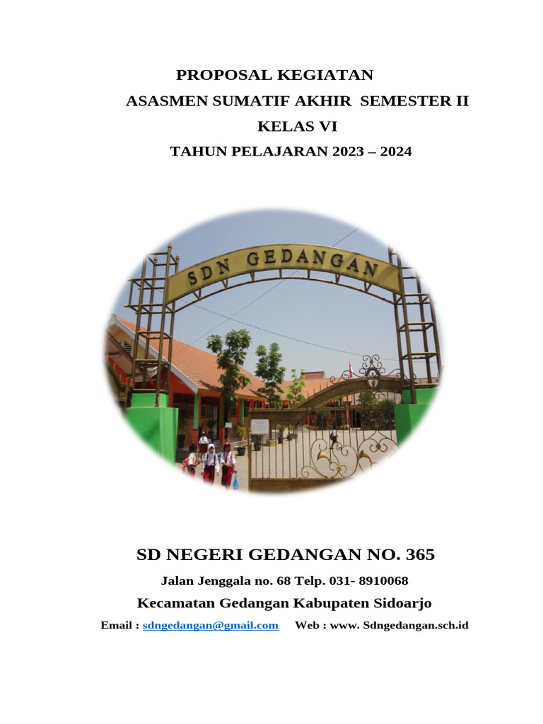 Proposal Kegiatan Sas 2 Kelas 6 | PDF