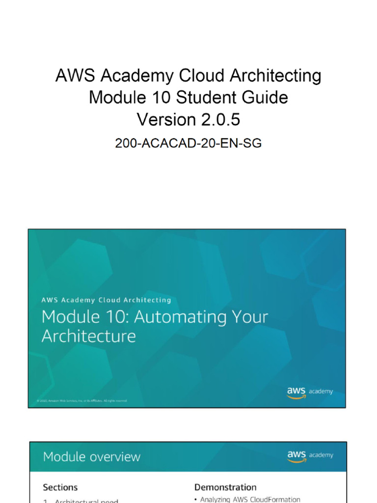 AWS Cloud Architecting-Module 10 | PDF