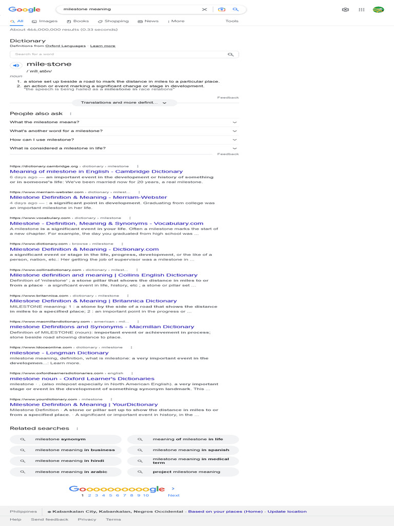 Milestone Meaning - Google Search | PDF | Dictionary | Linguistics