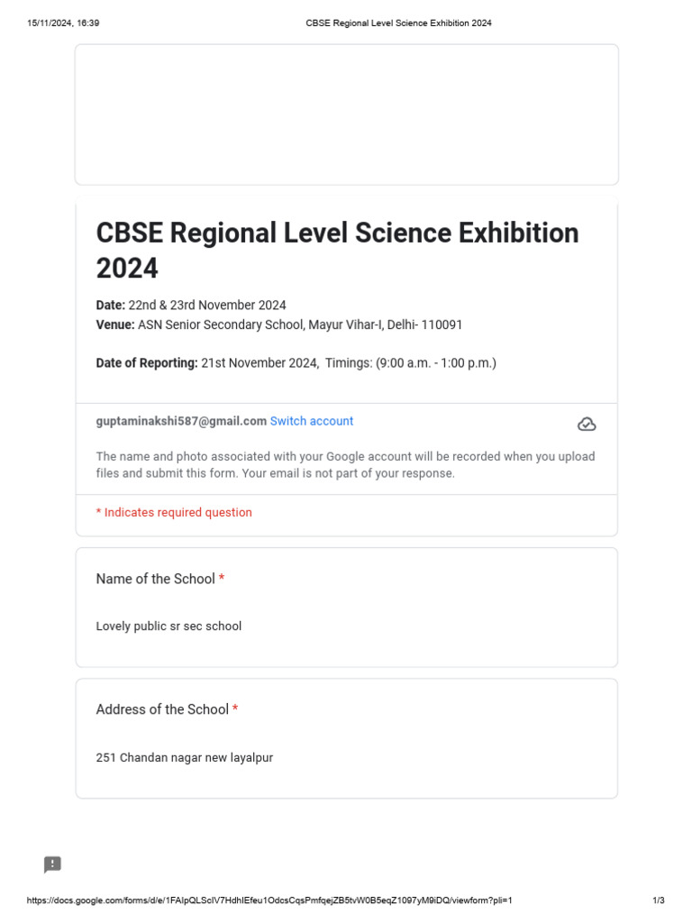 CBSE Regional Level Science Exhibition 2024 - 1 | PDF | Software | Internet