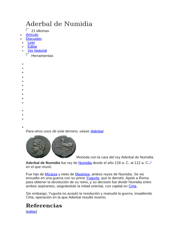 Aderbal de Numidia | PDF