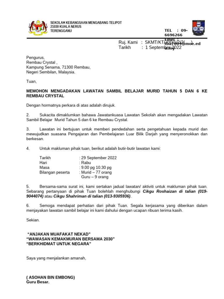 SRT Permohonan Ke Perkampungan Rembau Crystal | PDF