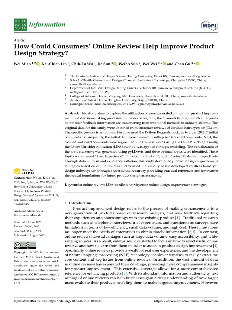 How Could Consumers Online Review Help Improve Product Design ...