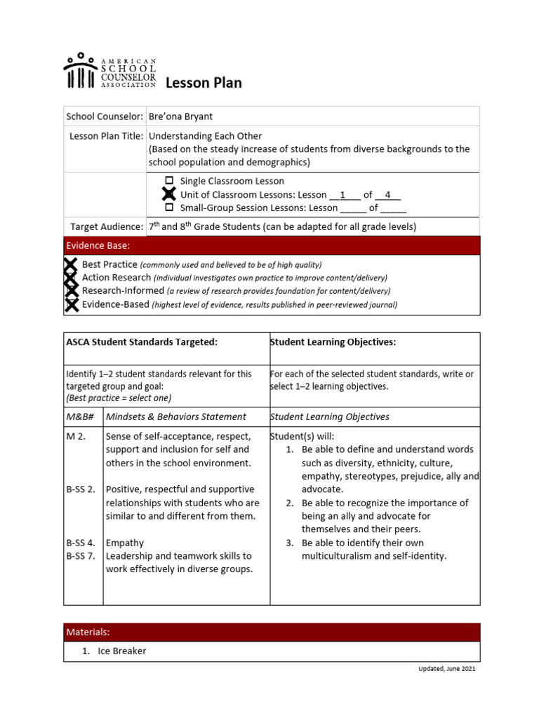 Lesson Plan: Understanding Diversity in Schools | PDF | Teachers ...
