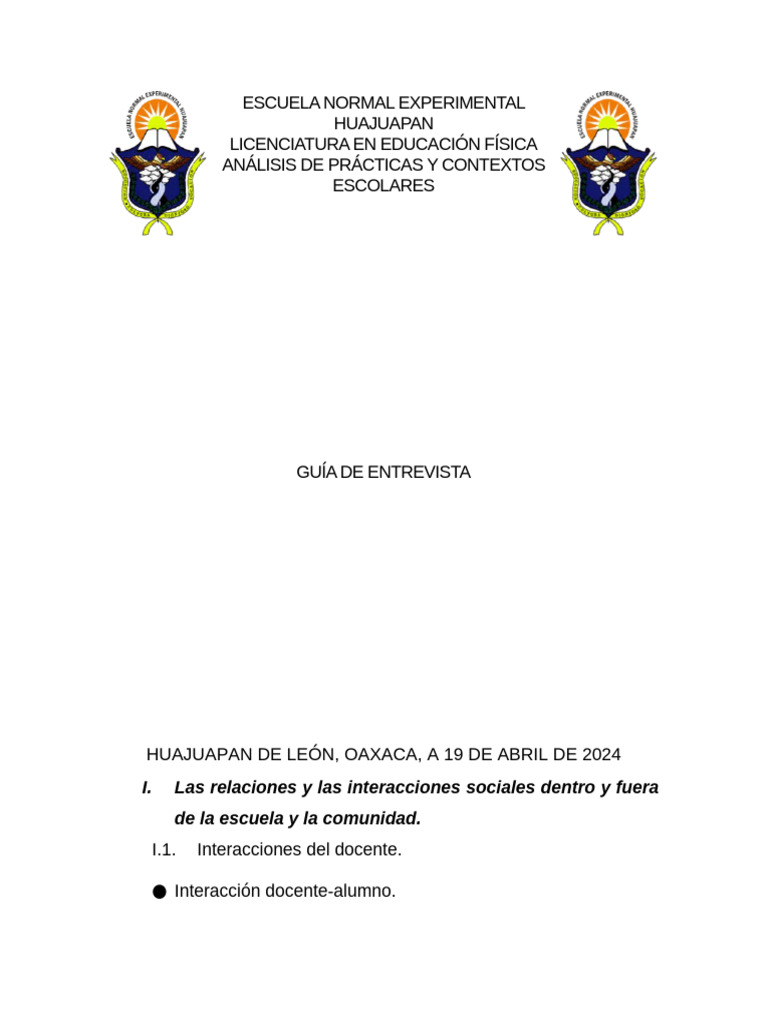 nueva-guia-de-entrevista- primera jornada | PDF | Maestros | Escuelas