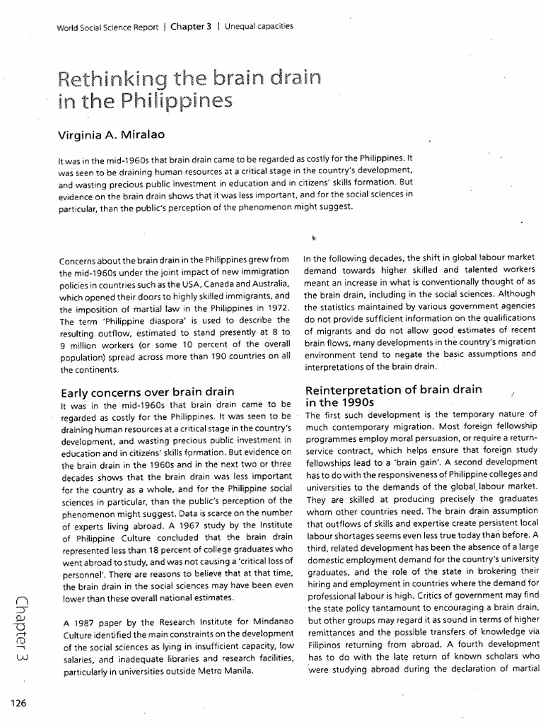 Rethinking The Brain Drain in The Philippines | PDF