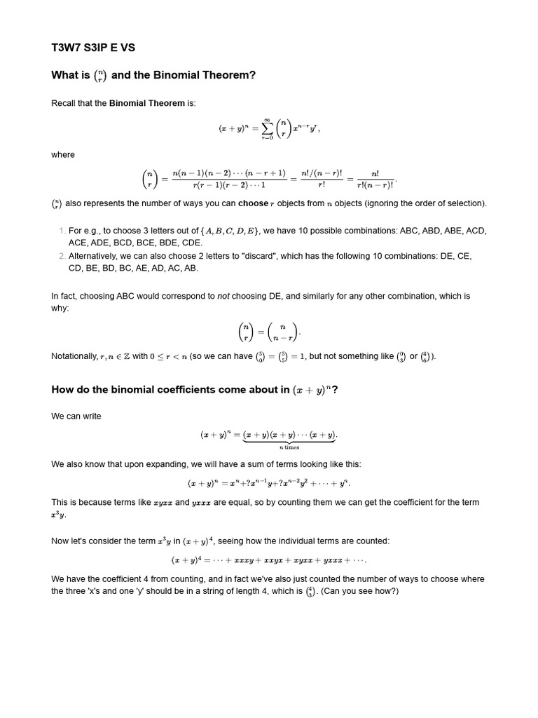 Binomial Pdf Mathematics