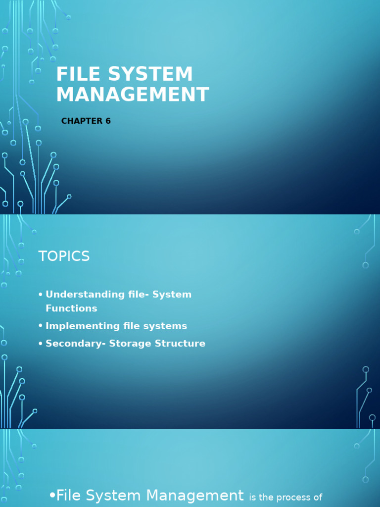 CHAPTER 6 File System Management | PDF | Computer File | File System