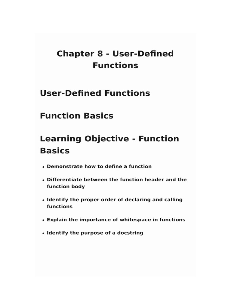 01 02 Function Basics Lesson Notes Optional Download User Defined Functions Function