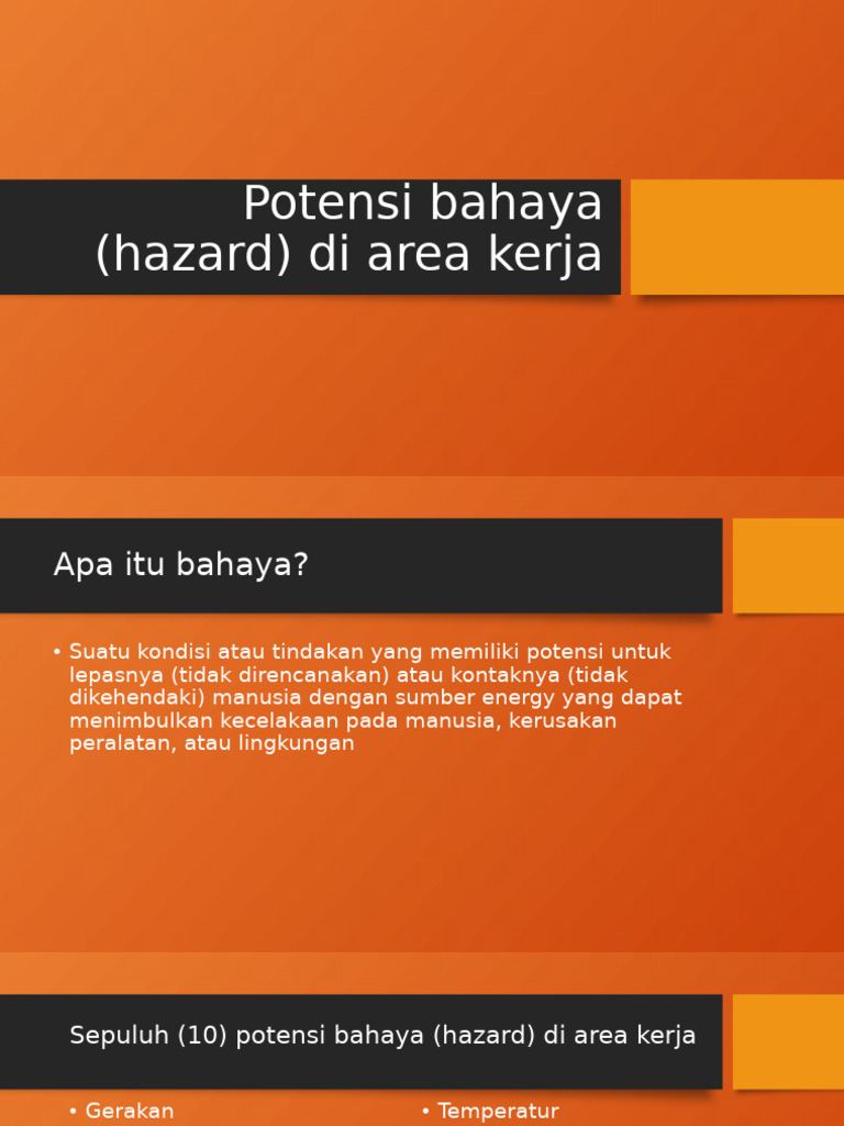 Potensi Bahaya (Hazard) Di Area Kerja | PDF