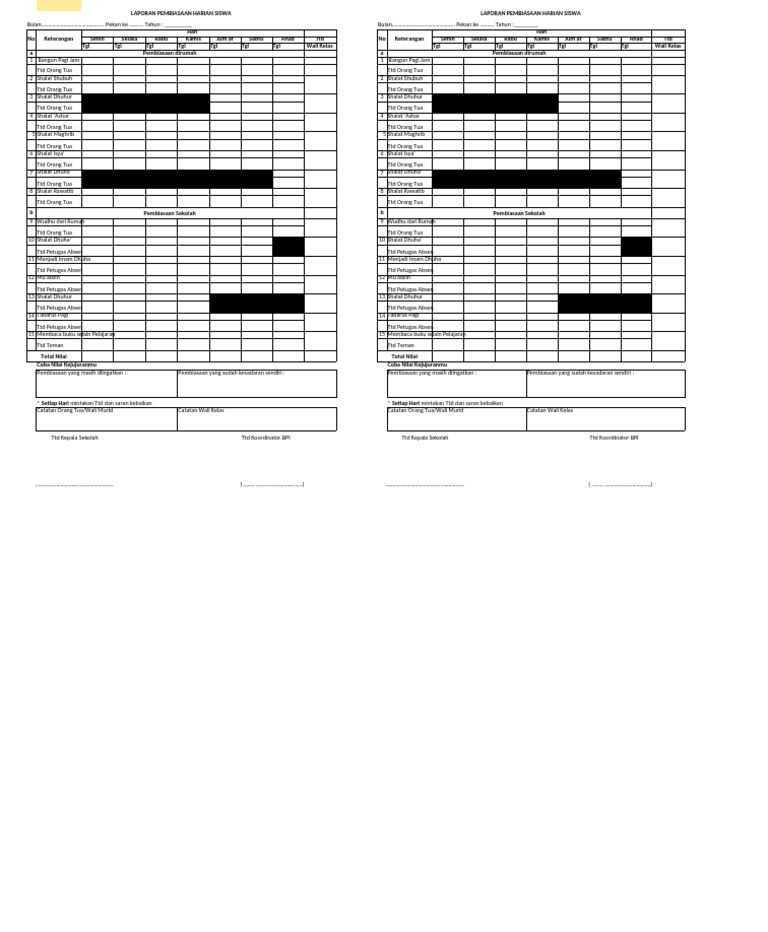 Cek List Mutaba'Ah | PDF