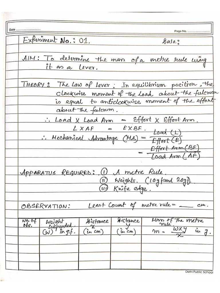 Class 10 Physics Practical Experiments. | PDF