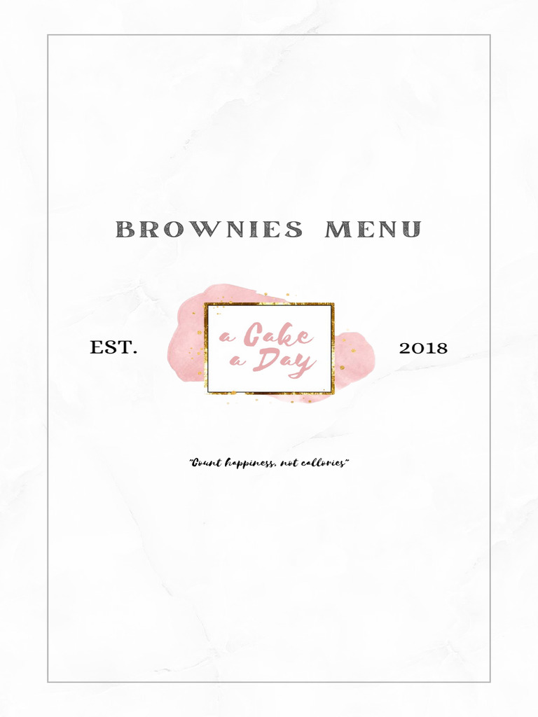A.cakeaday Brownies Menu | PDF | Chocolate | Snack Food