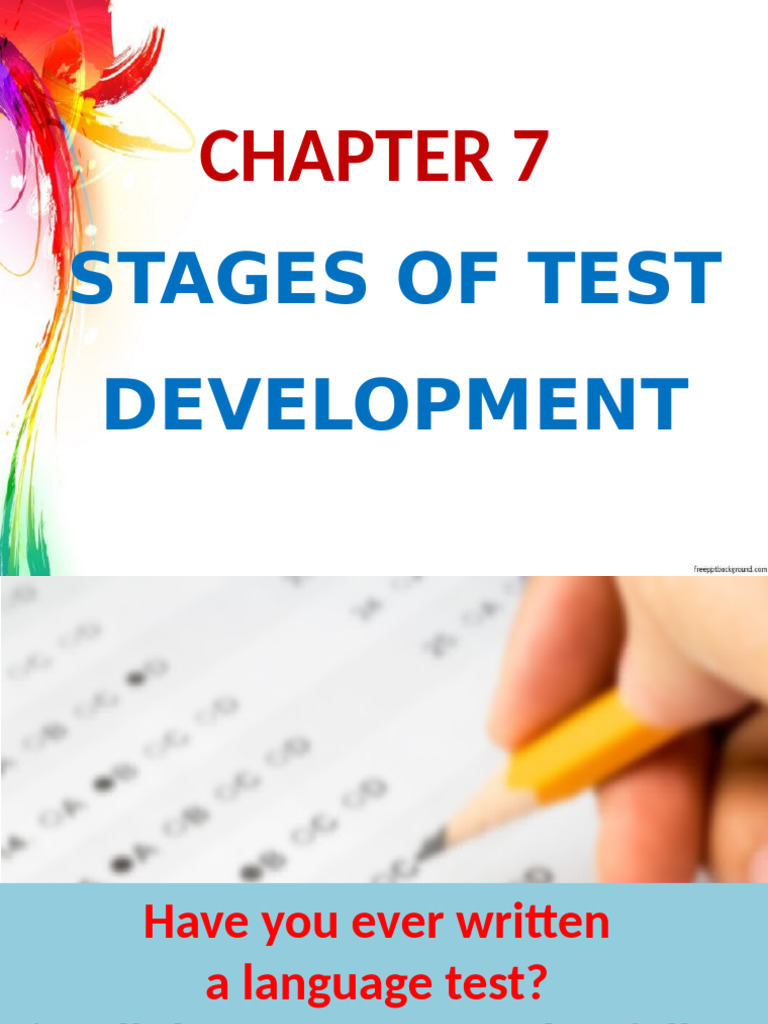 Chapter7-Stages of Test Development | PDF | Evaluation Methods | Human ...