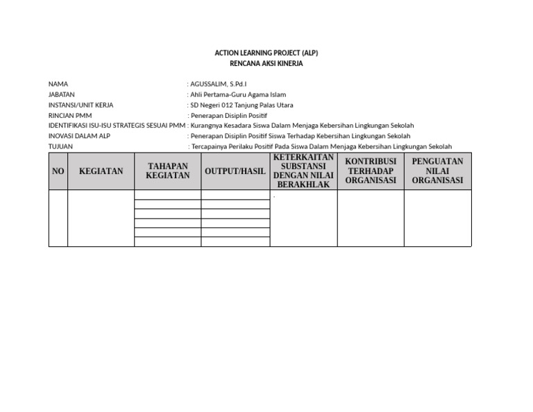 Format Matriks Alp Agussalim | PDF