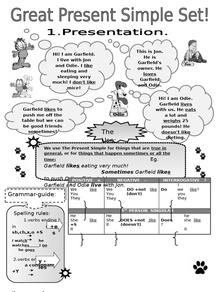 SIMPLE PRESENT COMPLETE | PDF | Garfield | Syntax