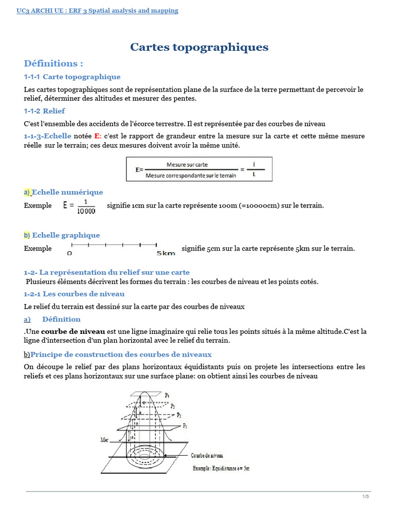 Cartes topographiques et reliefs expliqués | PDF | Topographie | Altitude