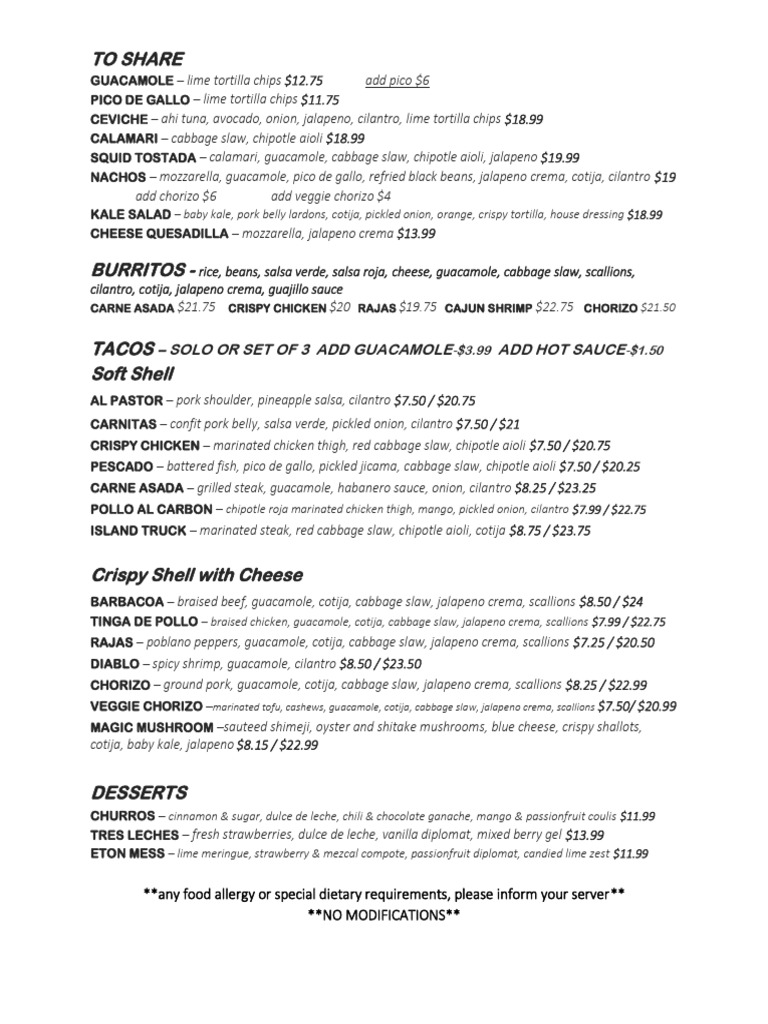 Bar-Luna-Menu-Food | PDF | Foods | Cuisine