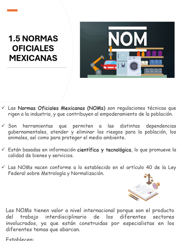 NOMs Uni1 | PDF | México | Calidad (comercial)
