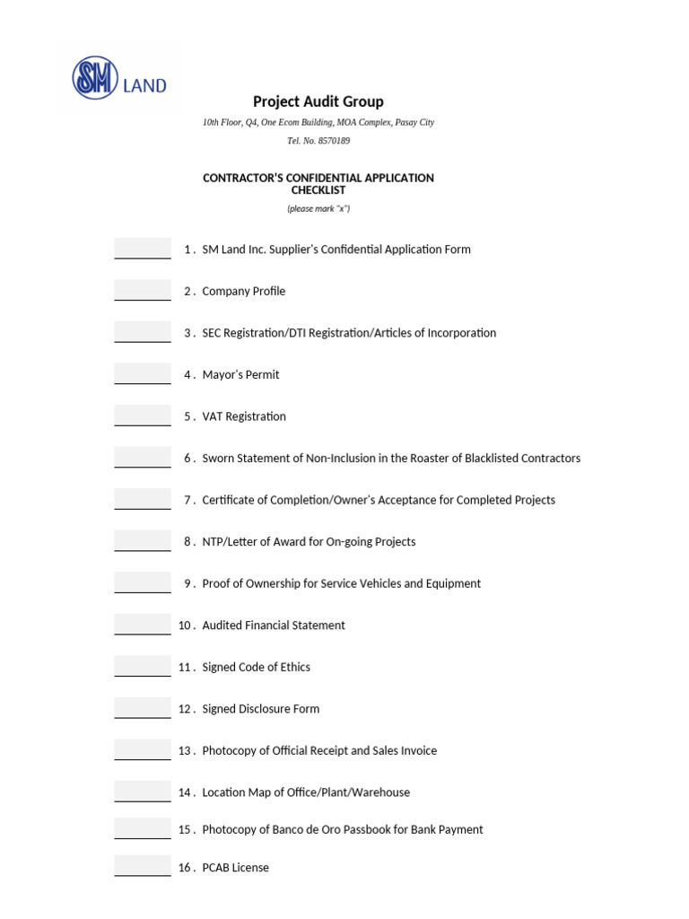 Contractors Accreditation Checklist Copy 10 | PDF | Affidavit | Joint ...