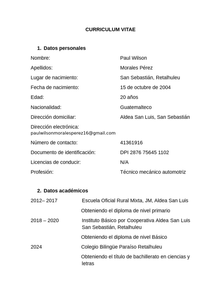 CURRICULUM Paul | PDF