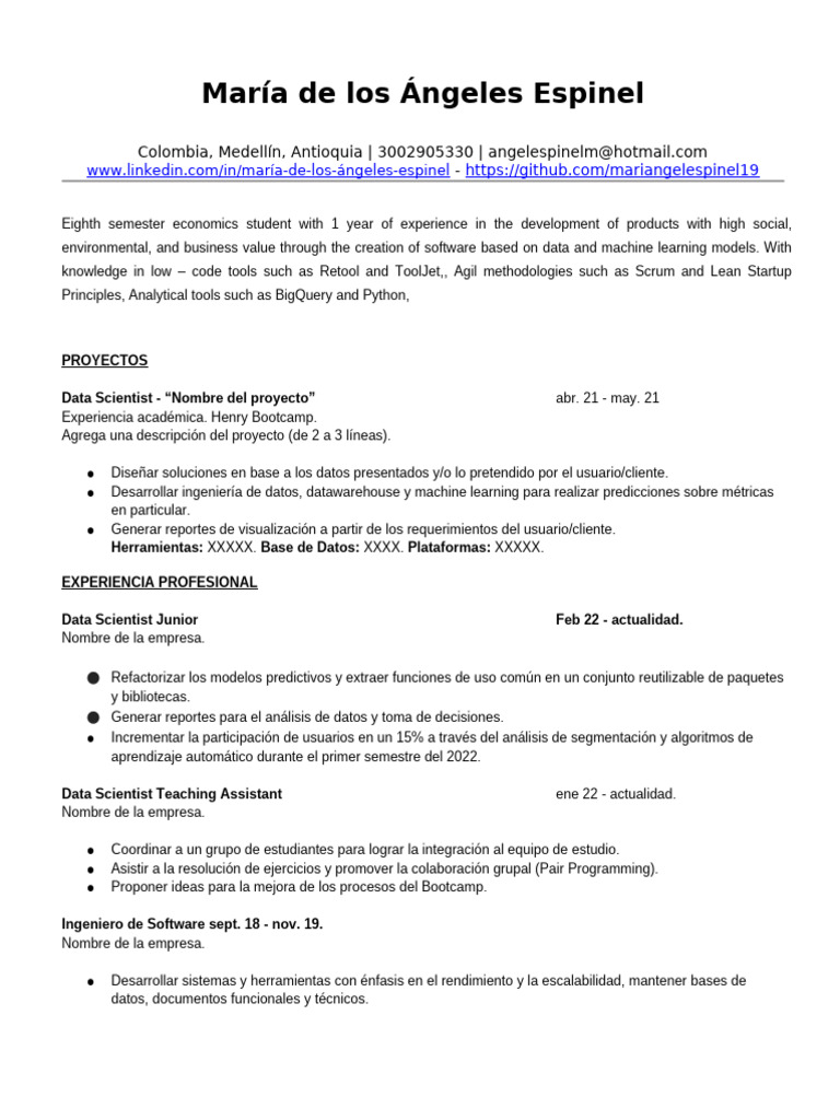 CV Henry - Template DATA | PDF | Aprendizaje automático | Informática